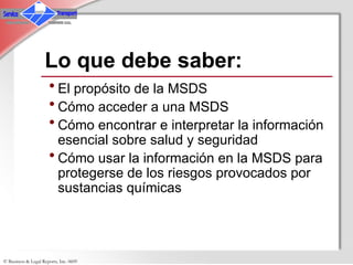 HOJAS DE SEGURIDAD Capacitación en hojas de seguridad de materiales ...