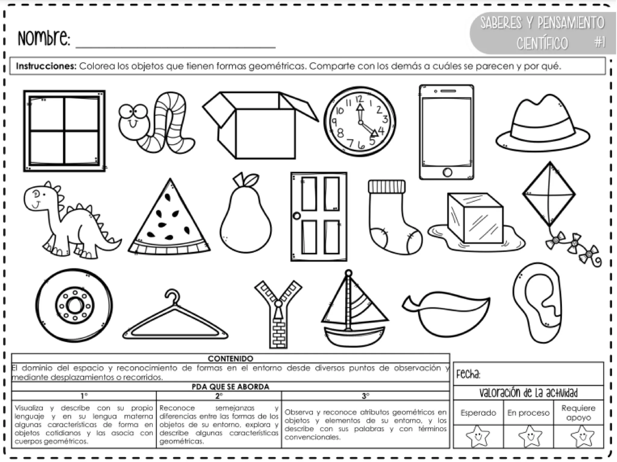 hojas de trabajo de las figuras geometricas | PDF