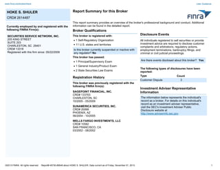 Hoke Sloan Shuler - FINRA BrokerCheck Report | PDF