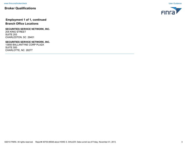 Hoke Sloan Shuler - FINRA BrokerCheck Report | PDF