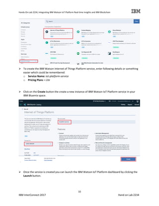 Integrating IBM Watson IoT Platform and IBM Blockchain Instructions | PDF