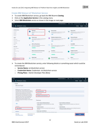 Integrating IBM Watson IoT Platform and IBM Blockchain Instructions | PDF