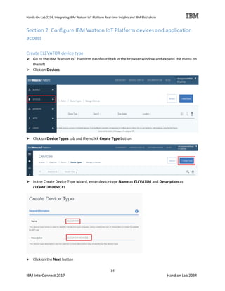 Integrating IBM Watson IoT Platform and IBM Blockchain Instructions | PDF
