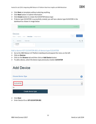 Integrating IBM Watson IoT Platform and IBM Blockchain Instructions | PDF