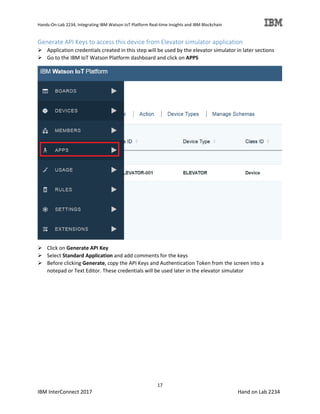 Integrating IBM Watson IoT Platform and IBM Blockchain Instructions | PDF