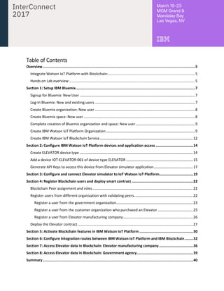 Integrating IBM Watson IoT Platform and IBM Blockchain Instructions | PDF