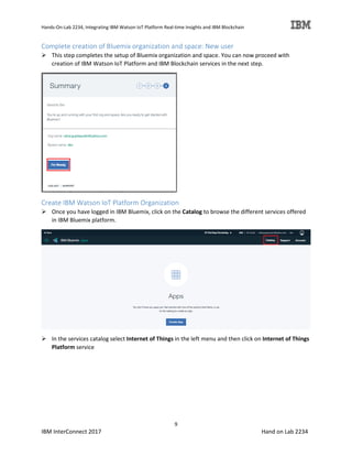 Integrating IBM Watson IoT Platform and IBM Blockchain Instructions | PDF
