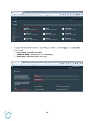 Integrating IBM Watson IoT Platform IBM Blockchain Lab | PDF