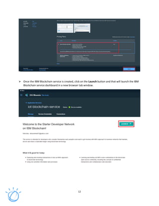 Integrating IBM Watson IoT Platform IBM Blockchain Lab | PDF