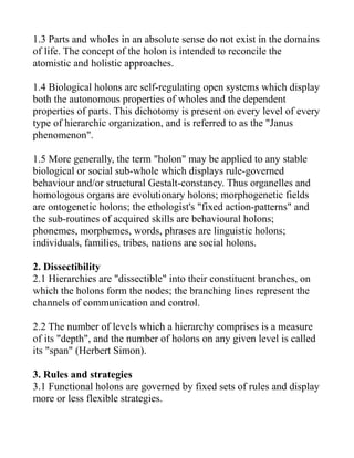 Holarchy holons-koestler | PDF | Biological Sciences | Science