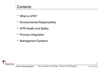 Holcim's AFR program - CMC.ppt it take a | PPT