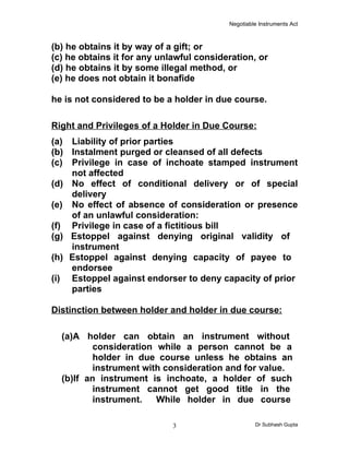 Holder & Holder In Due Course | DOC