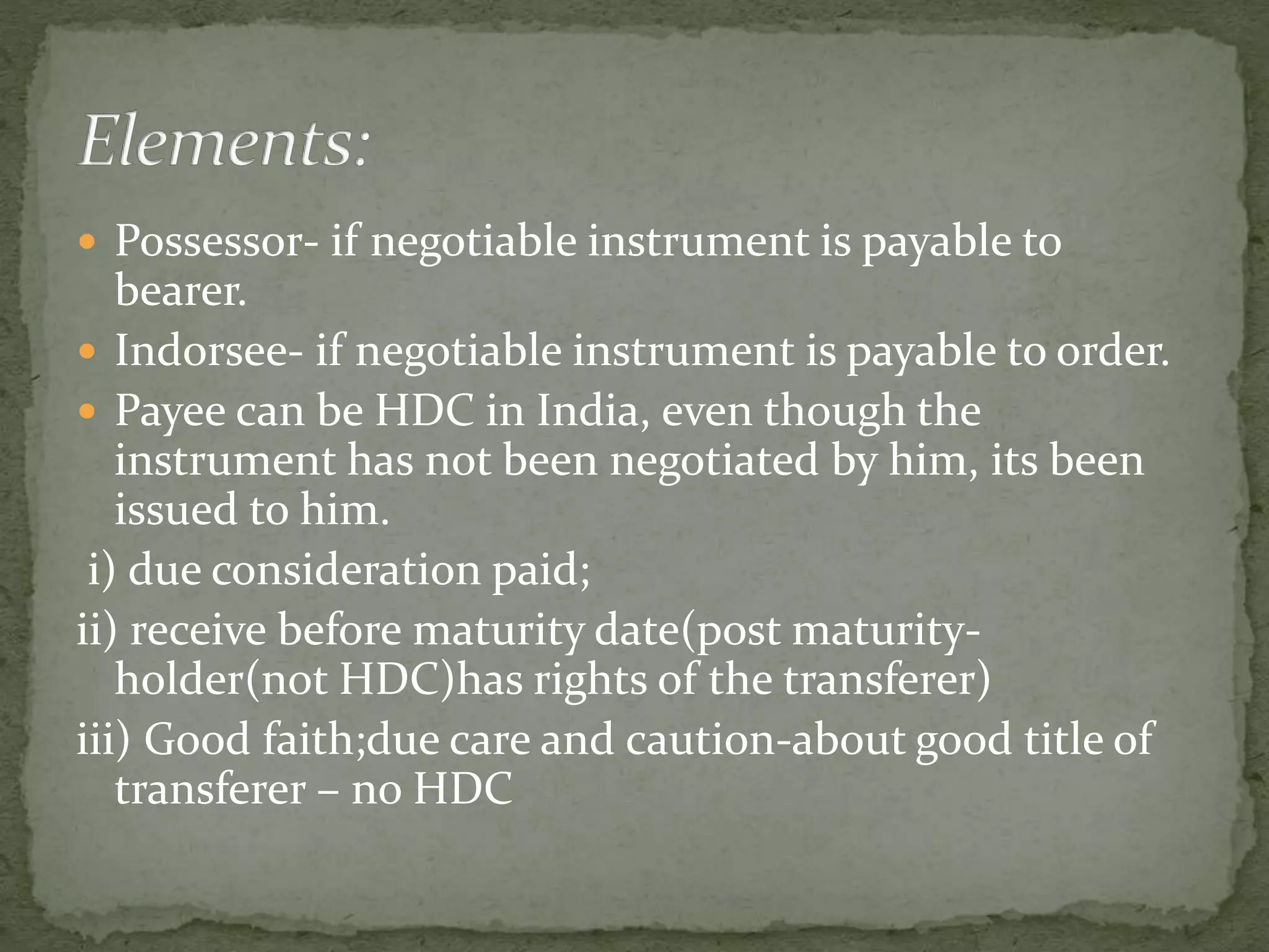 Holder & holder in due course | PPTX