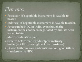 Holder & holder in due course | PPTX