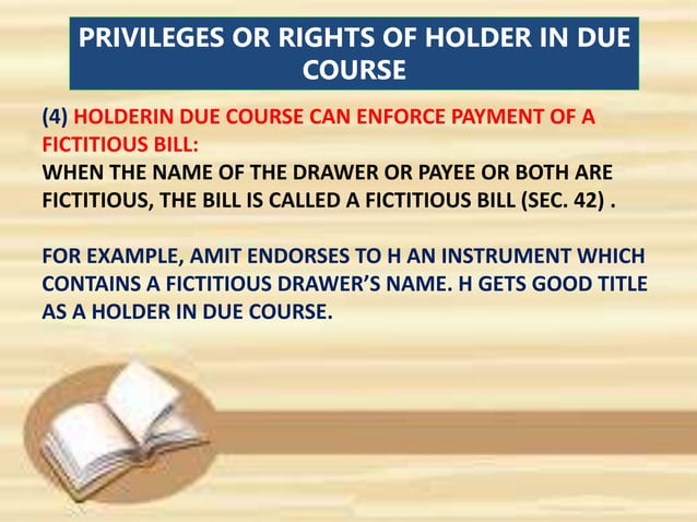 HOLDER IN DUE COURSE NEGOTIABLE INSTRUMENT.pptx | Business | Business ...