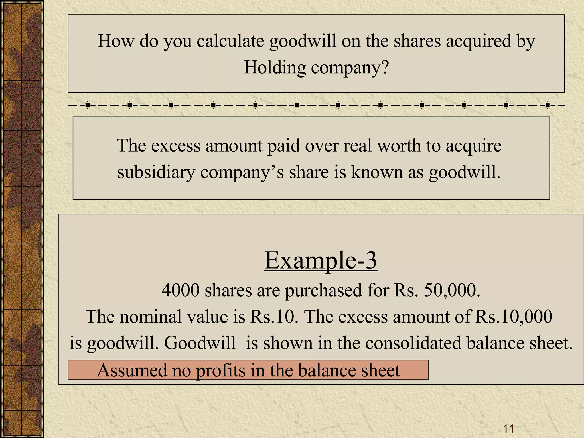 Holding company accounts and consolidated Balance Sheet | PPT