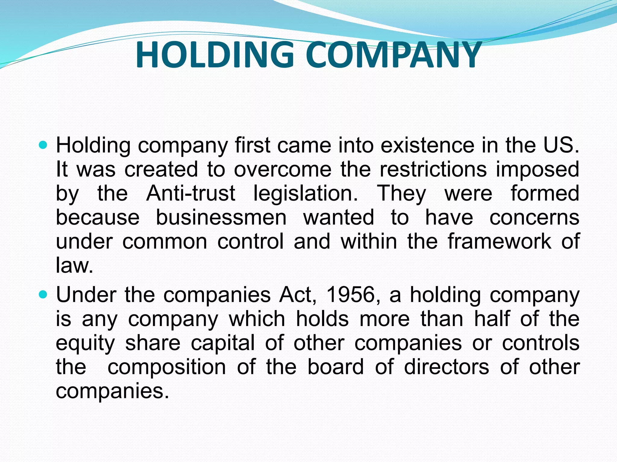 Holding and subsidiary company | PPTX