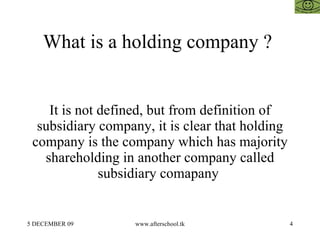 Holding company and subsidiary company – accounting perspective | ODP