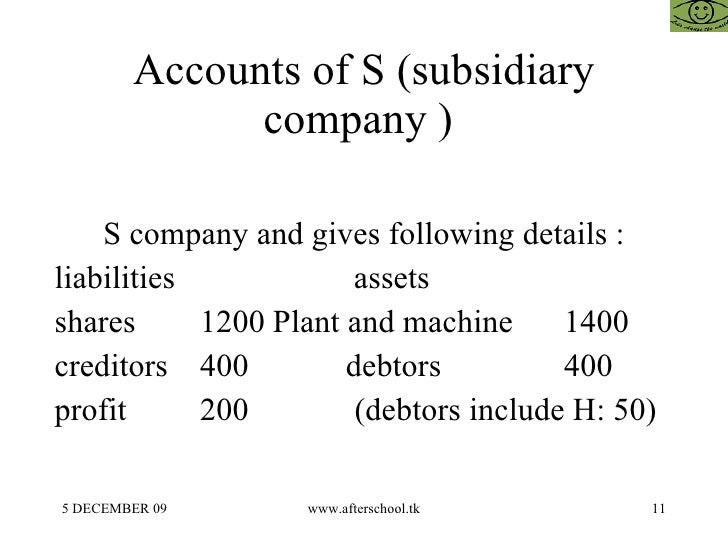 Holding company and subsidiary company – accounting perspective