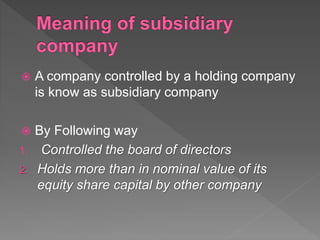 Holding company & subsidiary company | PPT