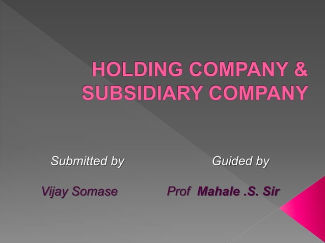 Holding company & subsidiary company | PPT Holding company & subsidiary company | PPT