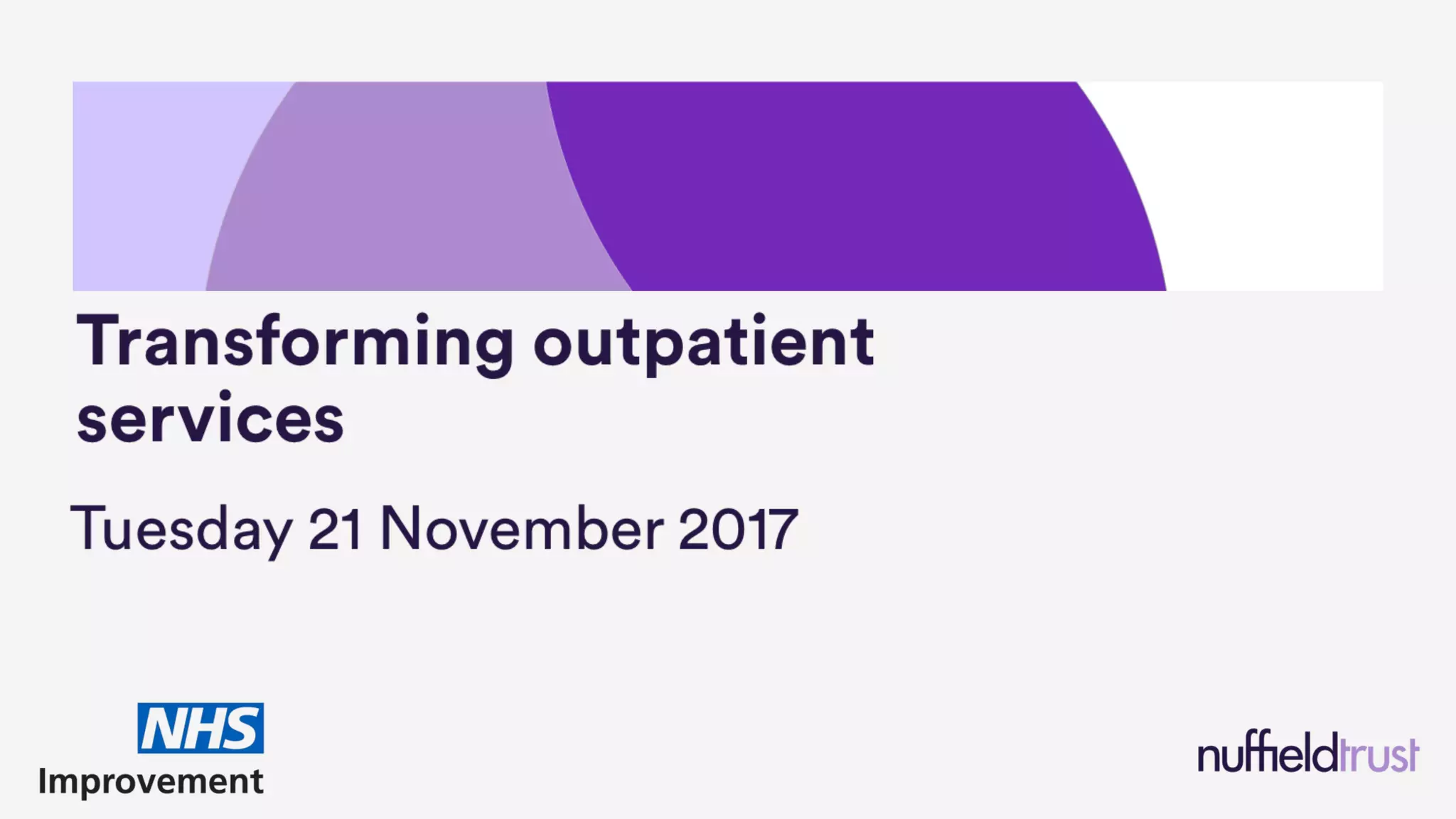 Transforming outpatient services - Nuffield Trust/NHS Improvement Event | PPT