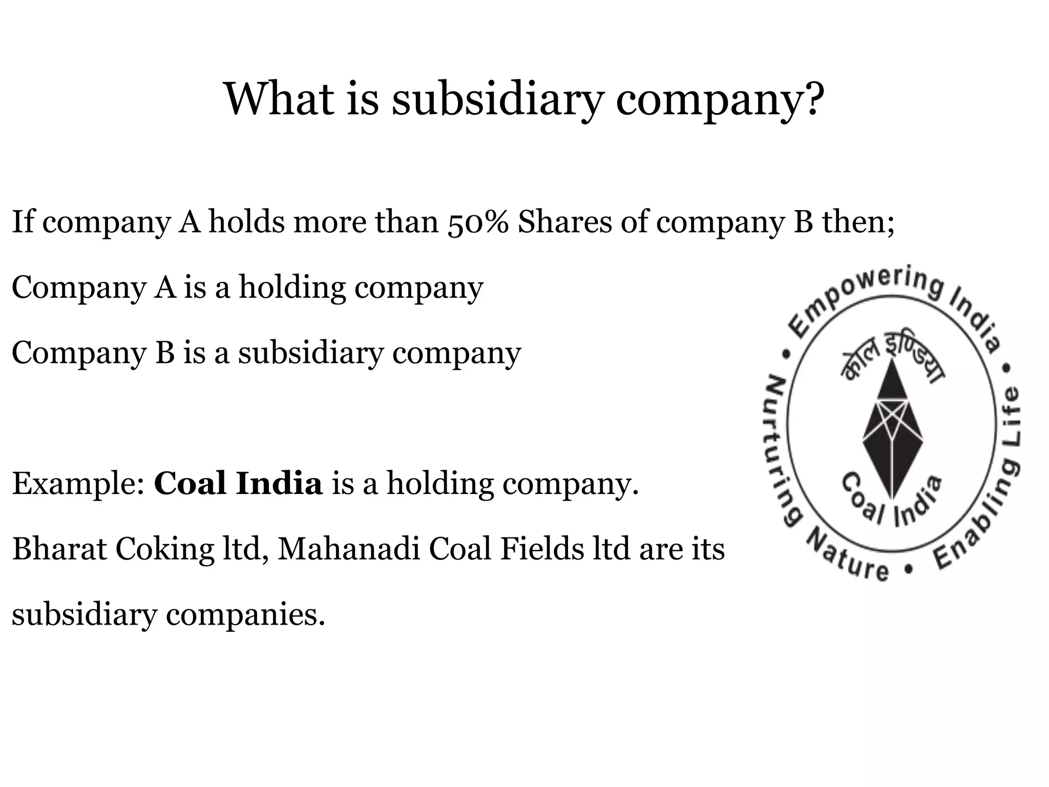 Holding & subsidary Company | PPTX