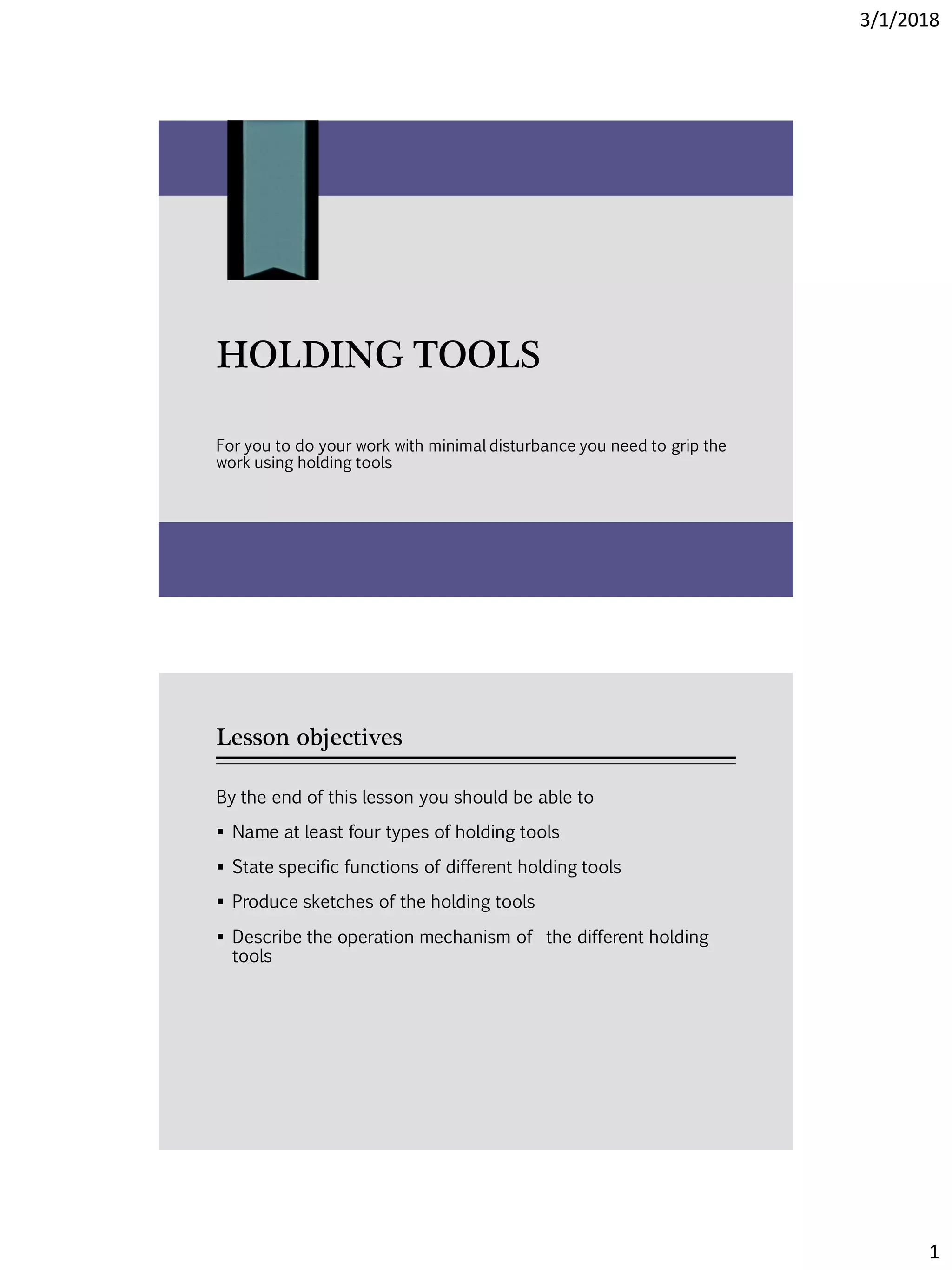 metal holding tools | PDF