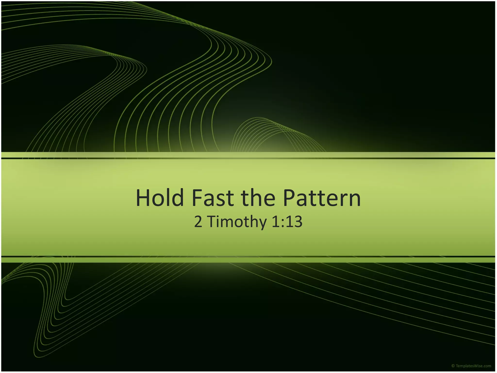 Hold the pattern | PPT