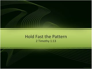 Hold the pattern | PPT
