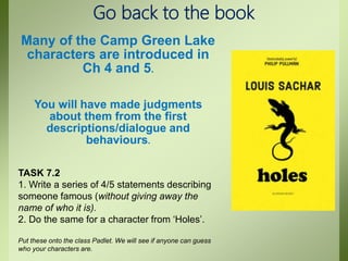 Holes. Characters and Characterization | PPTX