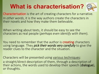 Holes. Characters and Characterization | PPTX