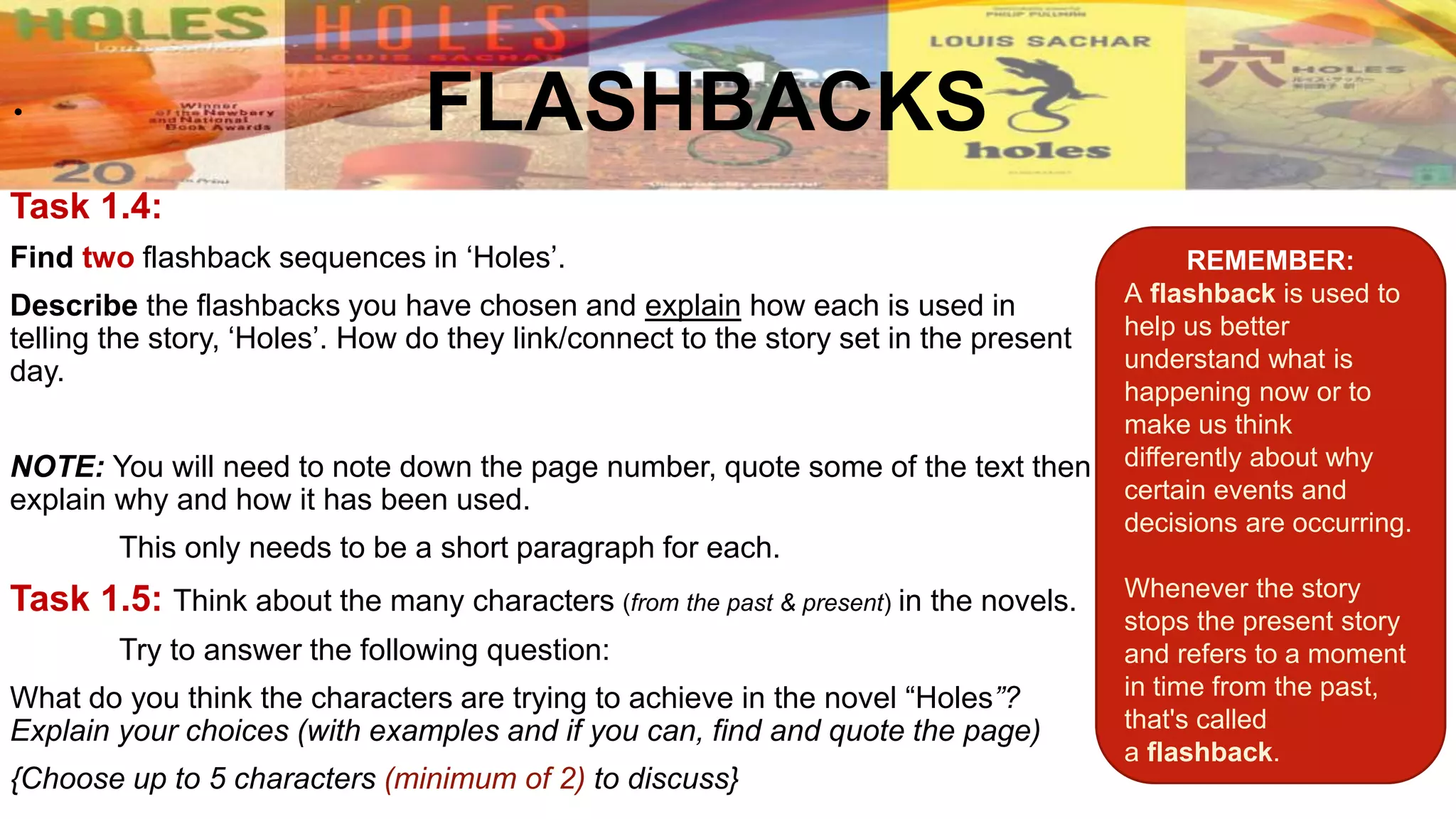 Holes. Lesson 3. Context #1 | PPTX