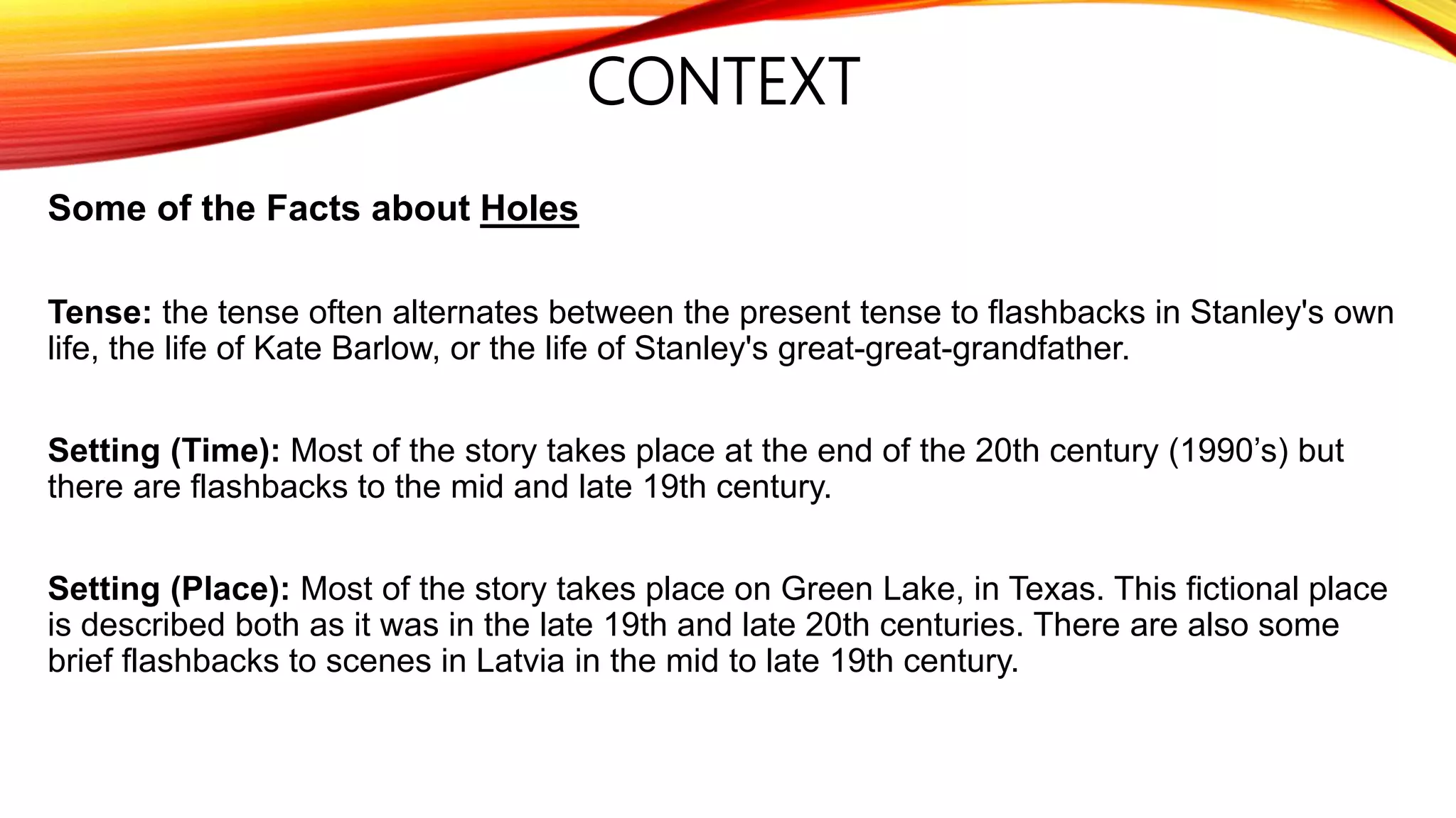 Holes. Lesson 3. Context #1 | PPTX