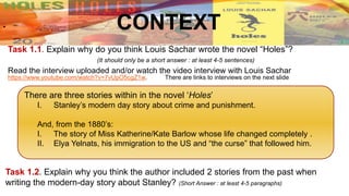Holes. Lesson 3. Context #1 | PPTX