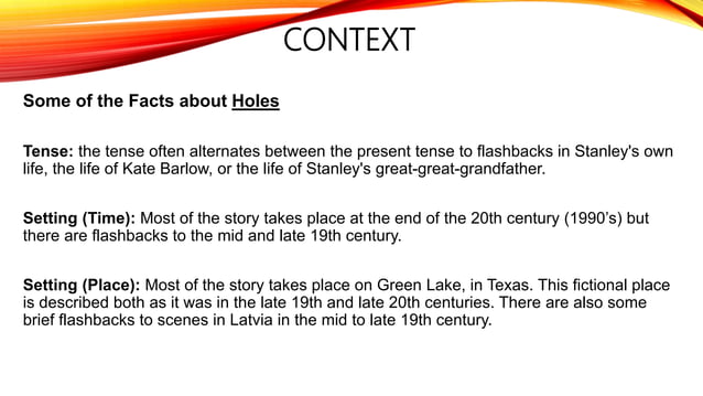 Holes. Lesson 3. Context #1 | PPTX