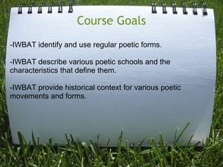 Holes and Goals Poetic History and Forms | PPT