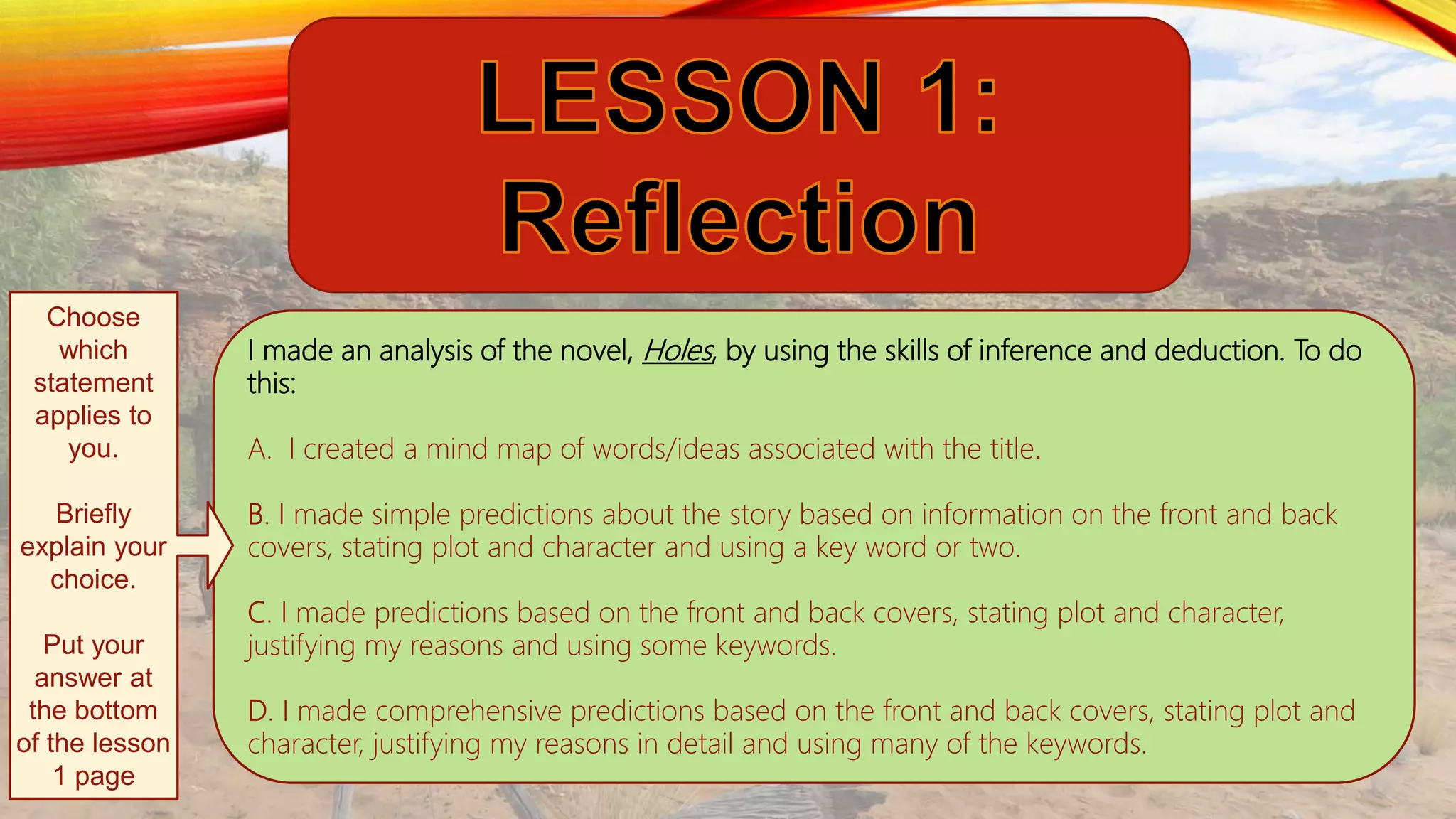 Holes introduction lessons1and2 | PPTX