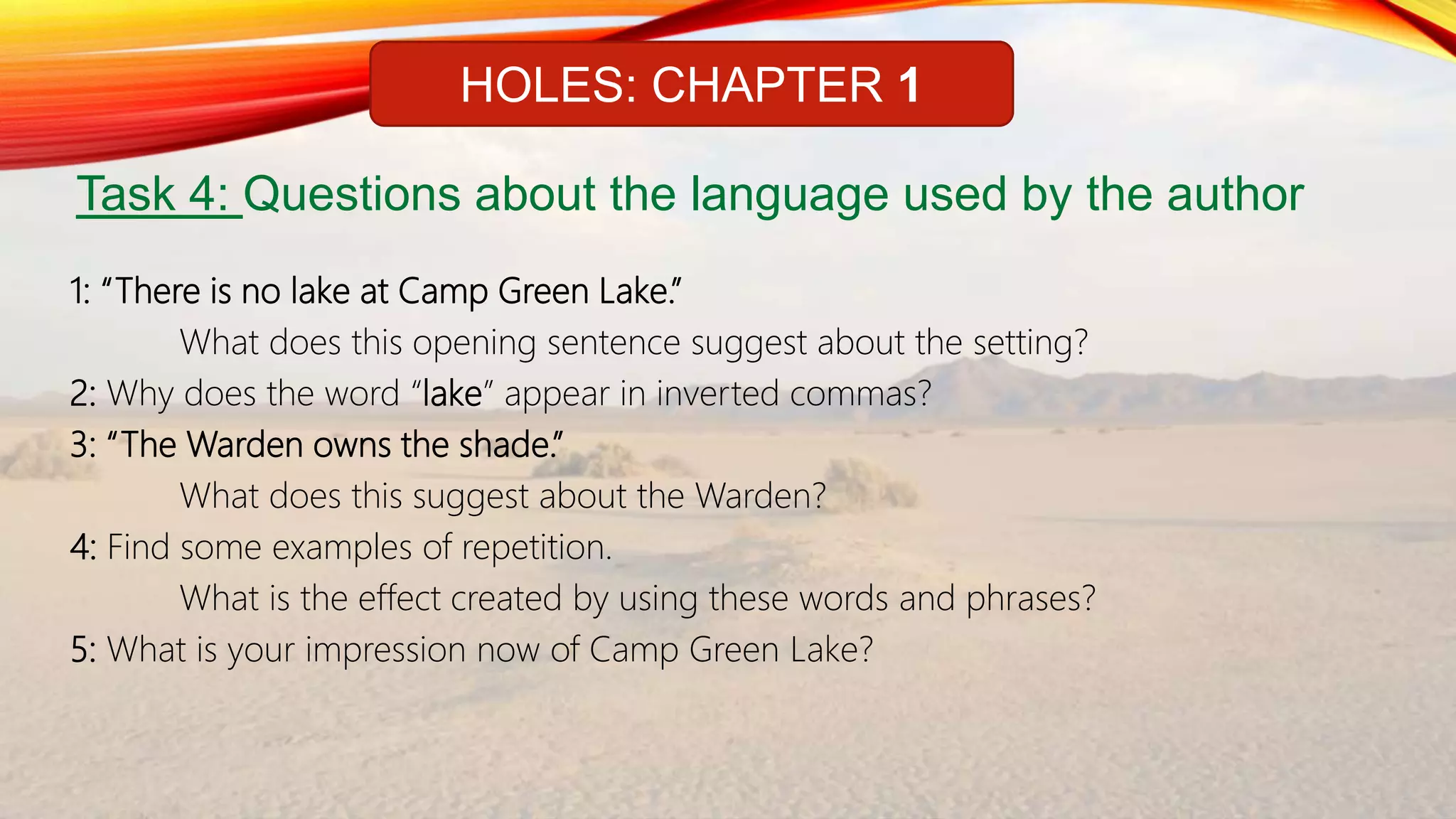 Holes introduction lessons1and2 | PPTX