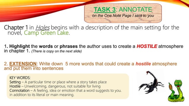 Holes introduction lessons1and2 | PPTX | Homework and Study | Education