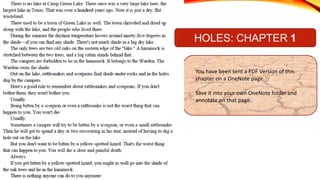 Holes introduction lessons1and2 | PPTX