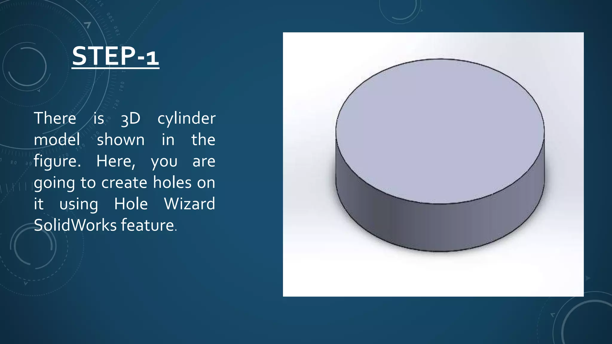 Hole Wizard Feature SolidWorks CAD Tutorial for Beginners | PPTX
