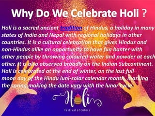 Know All About Holi It's Significance and History | PPTX