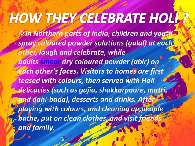 Know All About Holi It's Significance and History | PPT