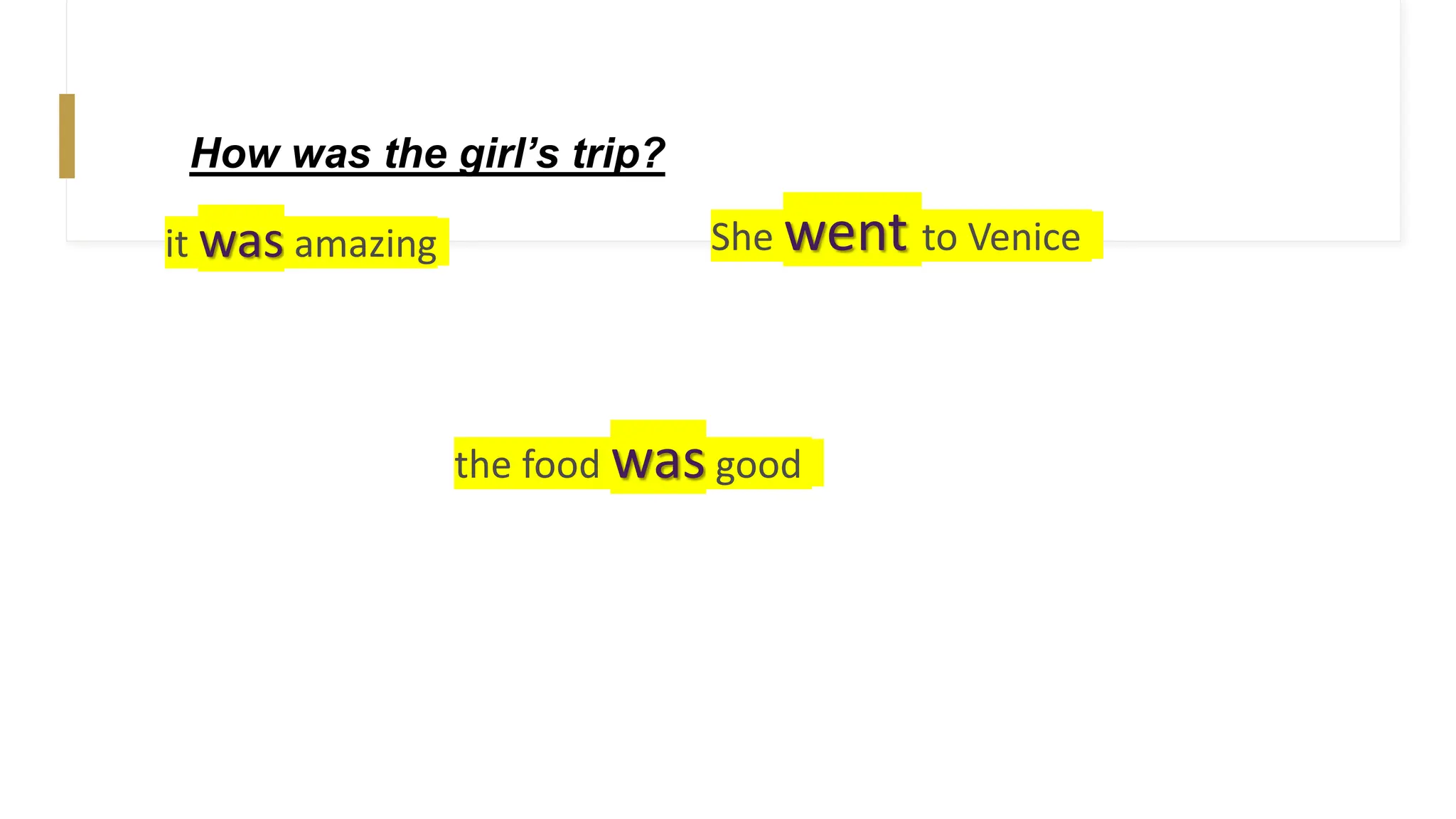 holiday past simple tense English tense past | PPTX