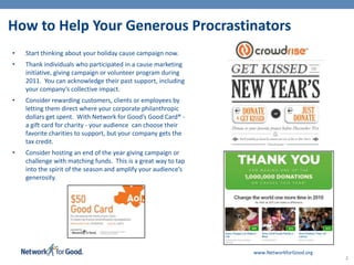 Network for Good Holiday 'Good' Guide | PPT