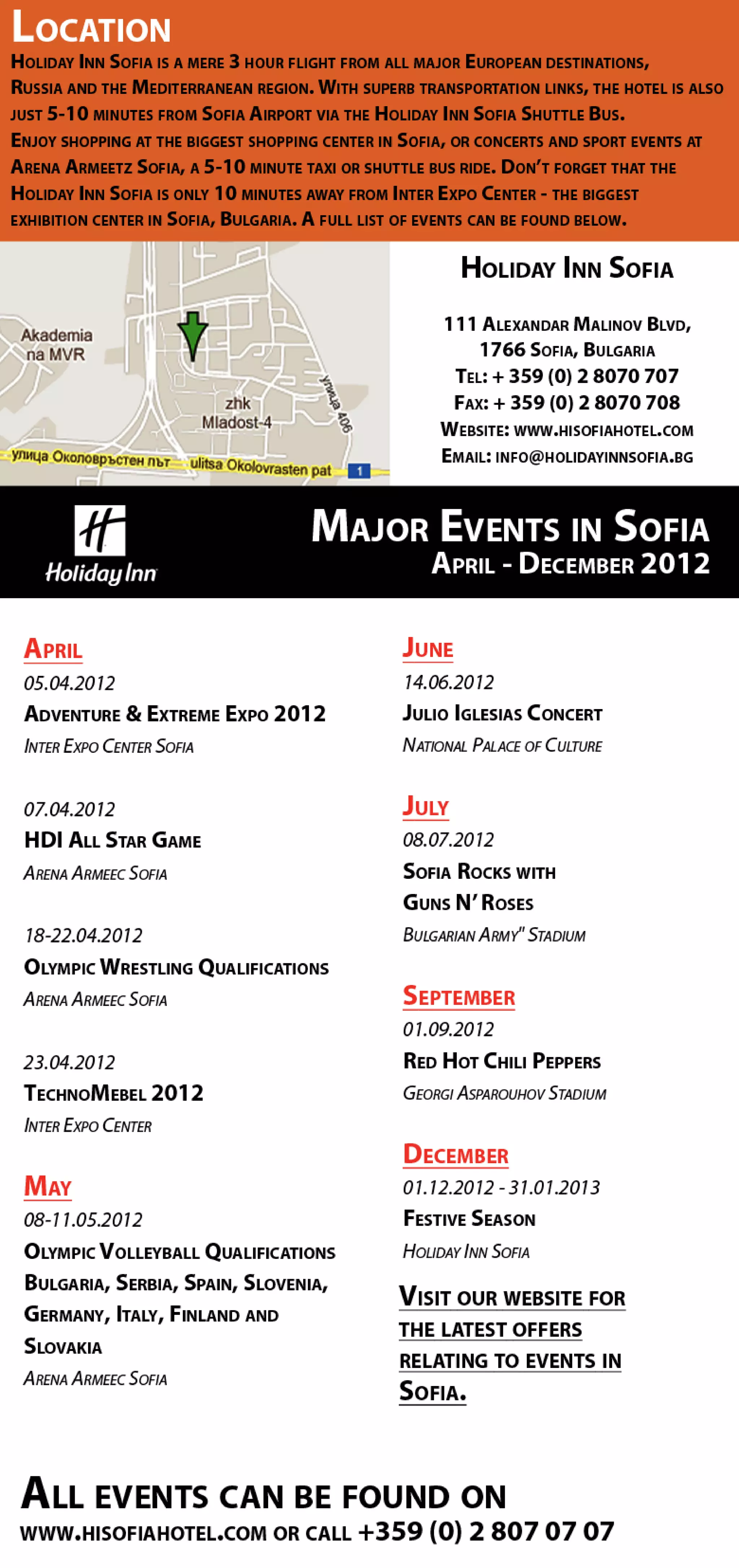 Holiday Inn Sofia - Events Calendar 2012 | PDF