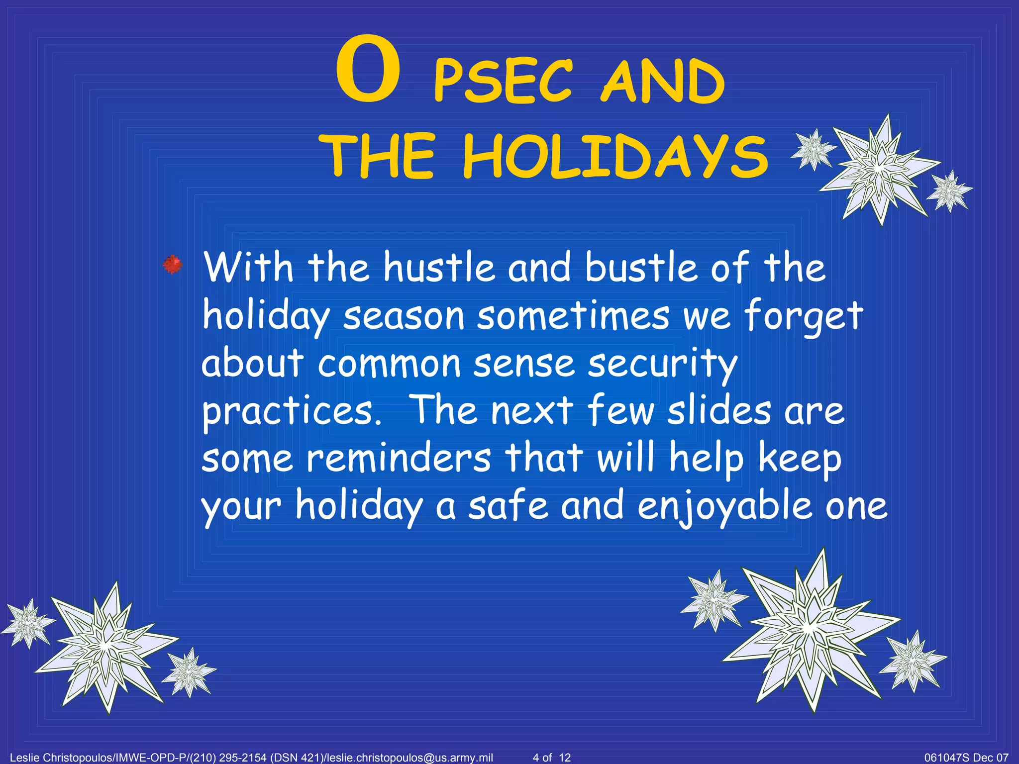 Holiday opsec | PPT