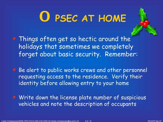 Holiday opsec | PPT