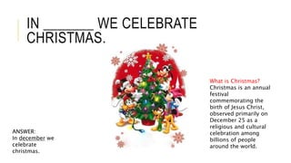 Holidays and months of the year. | PPTX